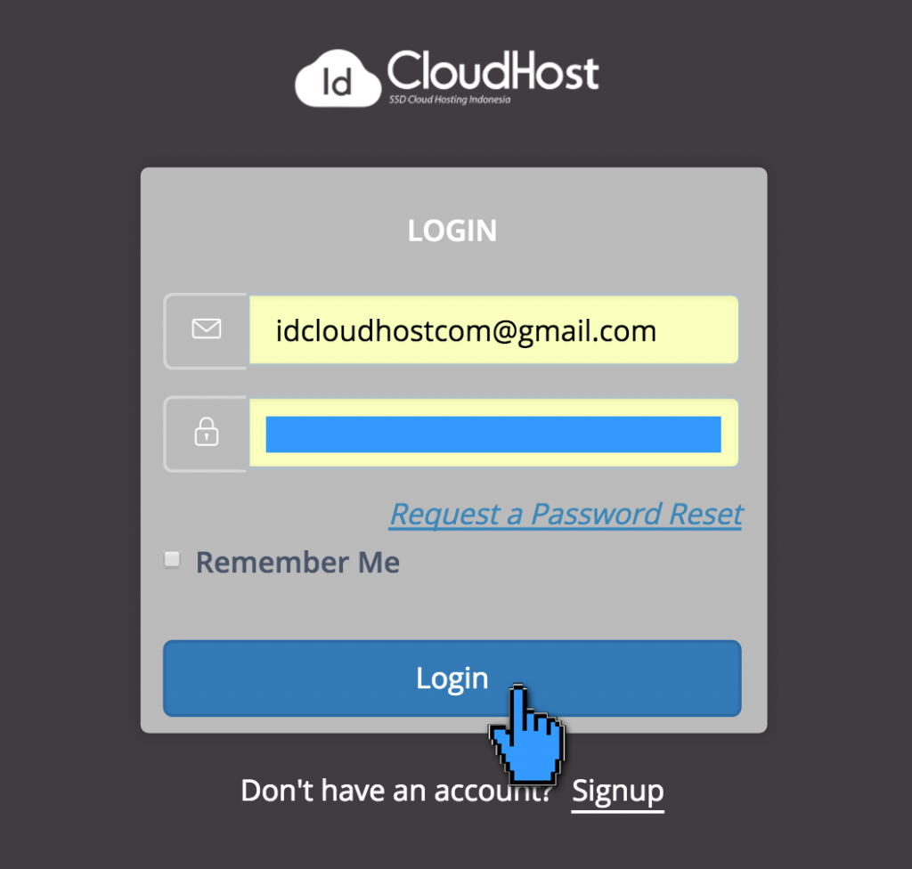 Cara Login Menggunakan Akun IDCloudhost - IDCloudHost