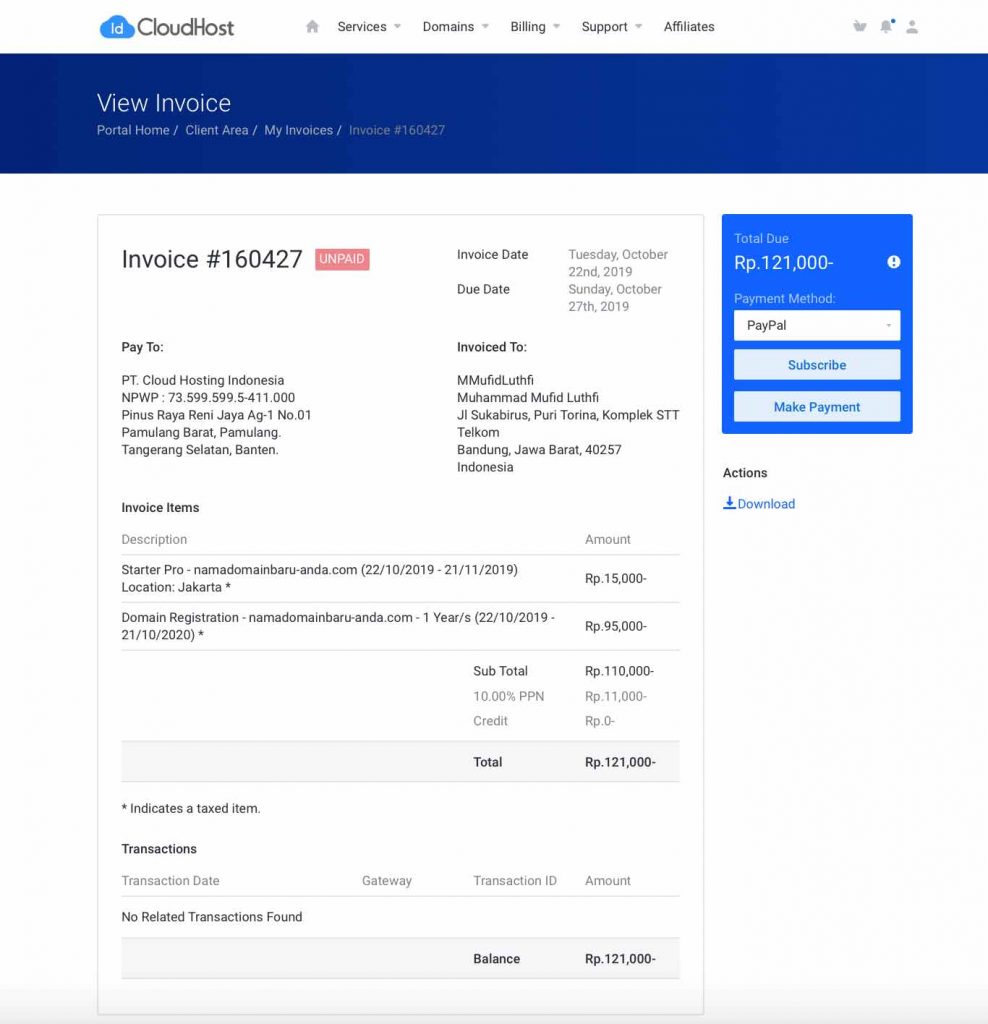 Cara Order Layanan Hosting dan Domain - IDCloudHost