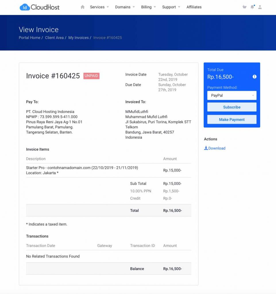 Cara Order Layanan Hosting - IDCloudHost
