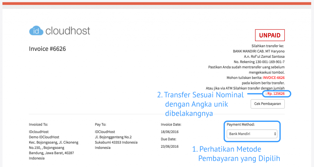 Metode Pembayaran IDCloudHost - PT Cloud Hosting Indonesia - IDCloudHost