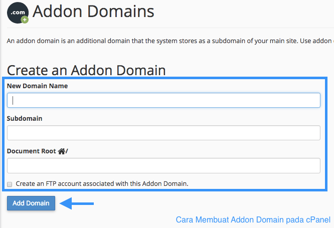 Cara Membuat Addon Domain pada cPanel - IDCloudHost