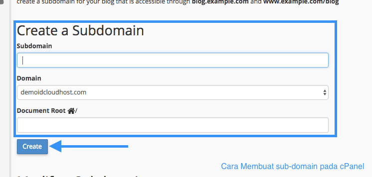 Cara Membuat Sub-domain pada cPanel - IDCloudHost