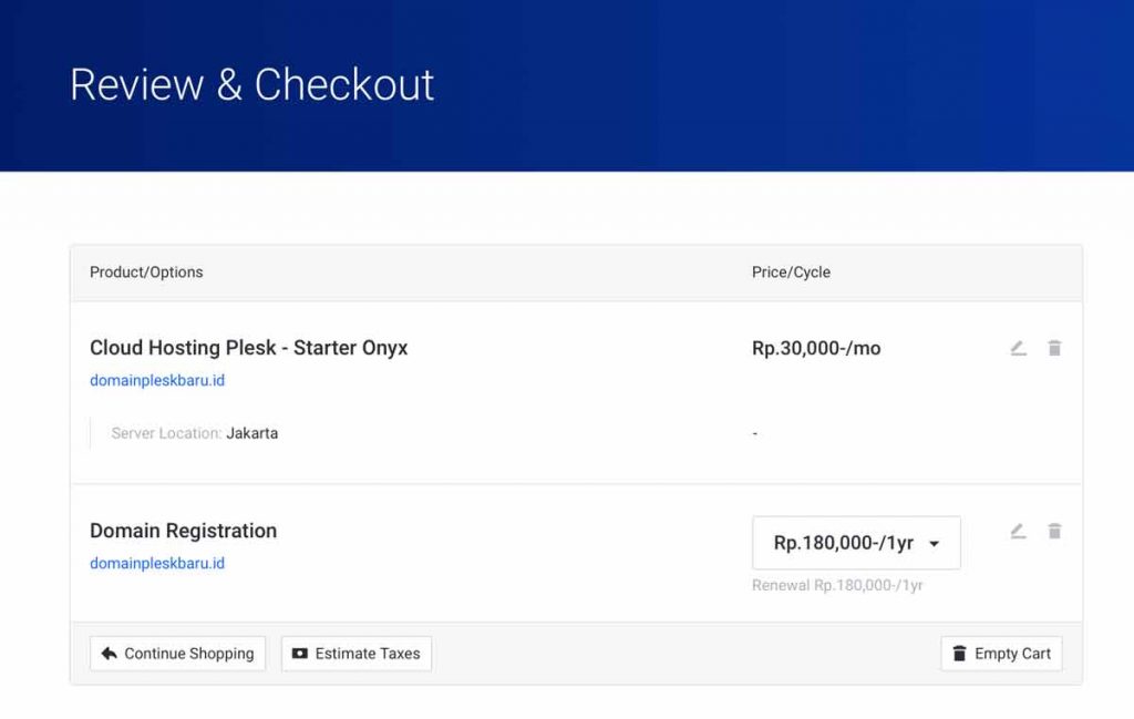 Cara Order Layanan Plesk Hosting IDCloudHost - IDCloudHost