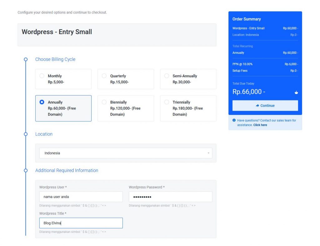 Cara Order Wordpress Hosting IDCloudHost - IDCloudHost