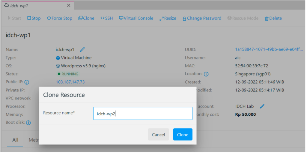 Install Wordpress dengan MariaDB dan Load Balancer di IDCloudHost