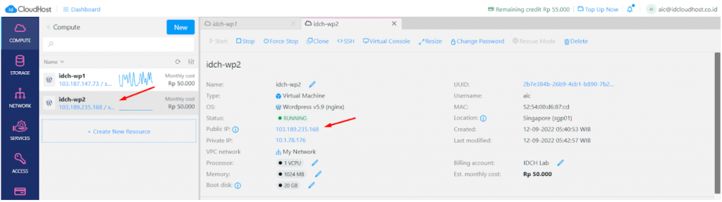 Install Wordpress dengan MariaDB dan Load Balancer di IDCloudHost