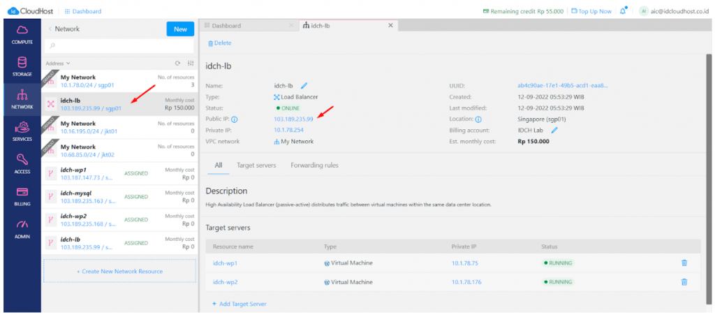 Install Wordpress dengan MariaDB dan Load Balancer di IDCloudHost