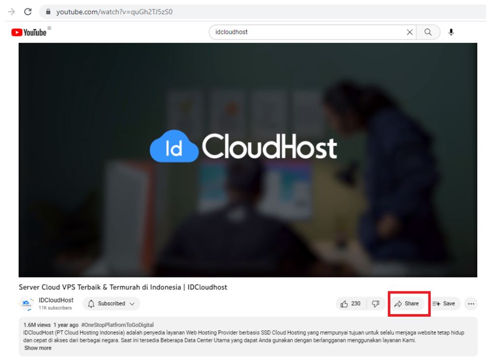 Cara Embed Video YouTube di WordPress - IDCloudHost