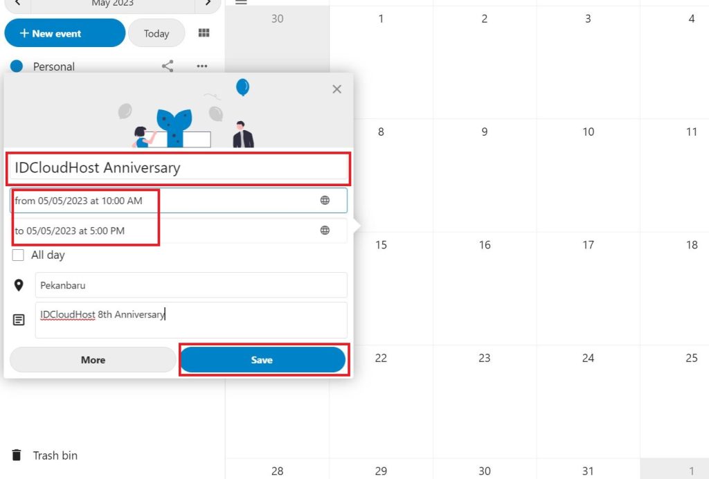 Menggunakan Aplikasi Calendar Nextcloud Premium - IDCloudHost