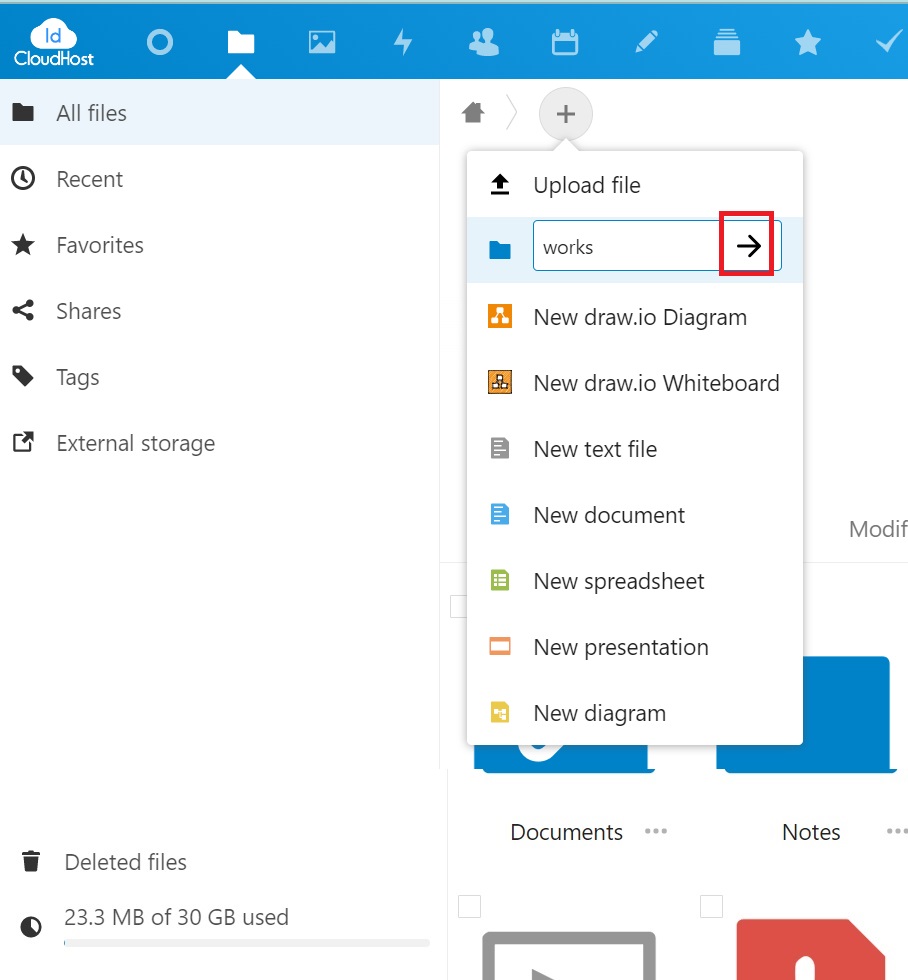 Cara Membuat Folder di Nextcloud (Cloud Storage) - IDCloudHost