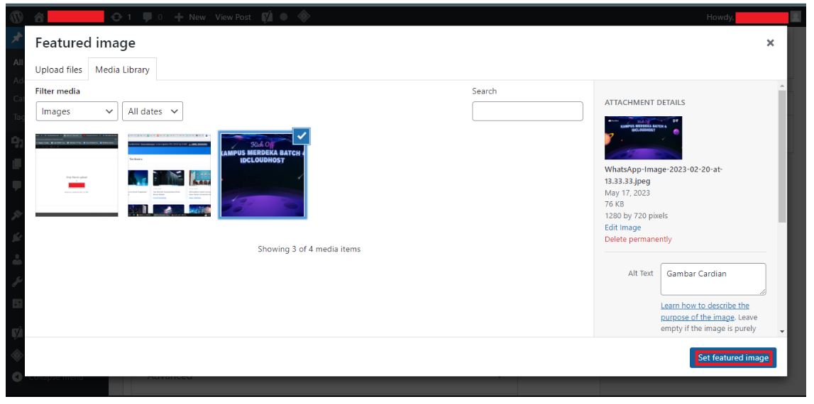 Cara Menambahkan Featured Image atau Thumbnail di WordPress
